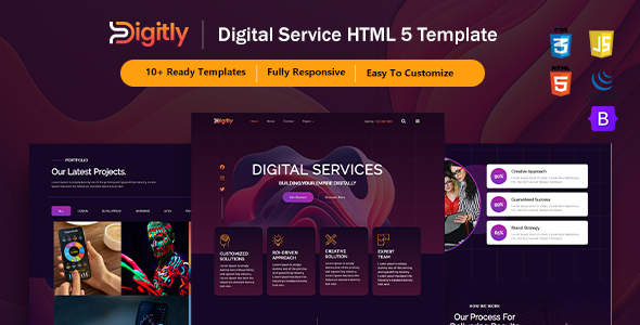 Digitly - Digital Service Agency HTML Template by Evonicmedia | ThemeForest