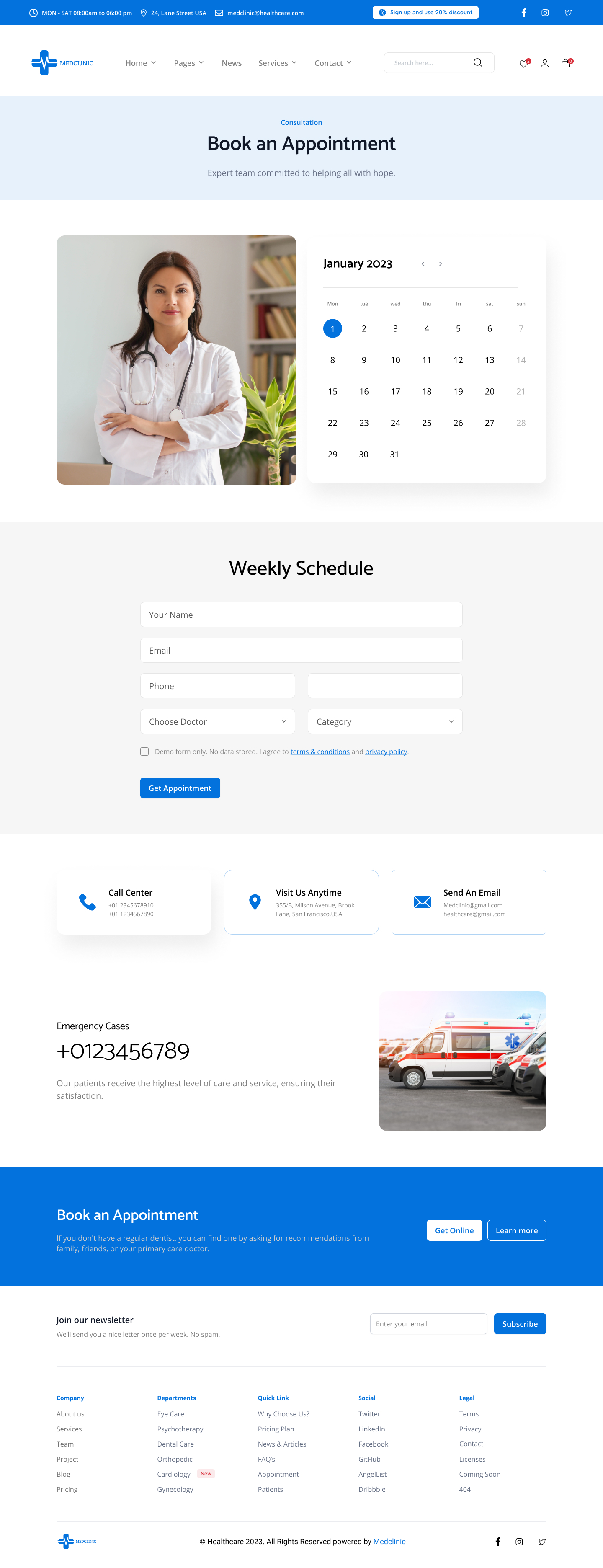 MedClinic - Doctor, Healthcare and Medical Figma Design Template by ...