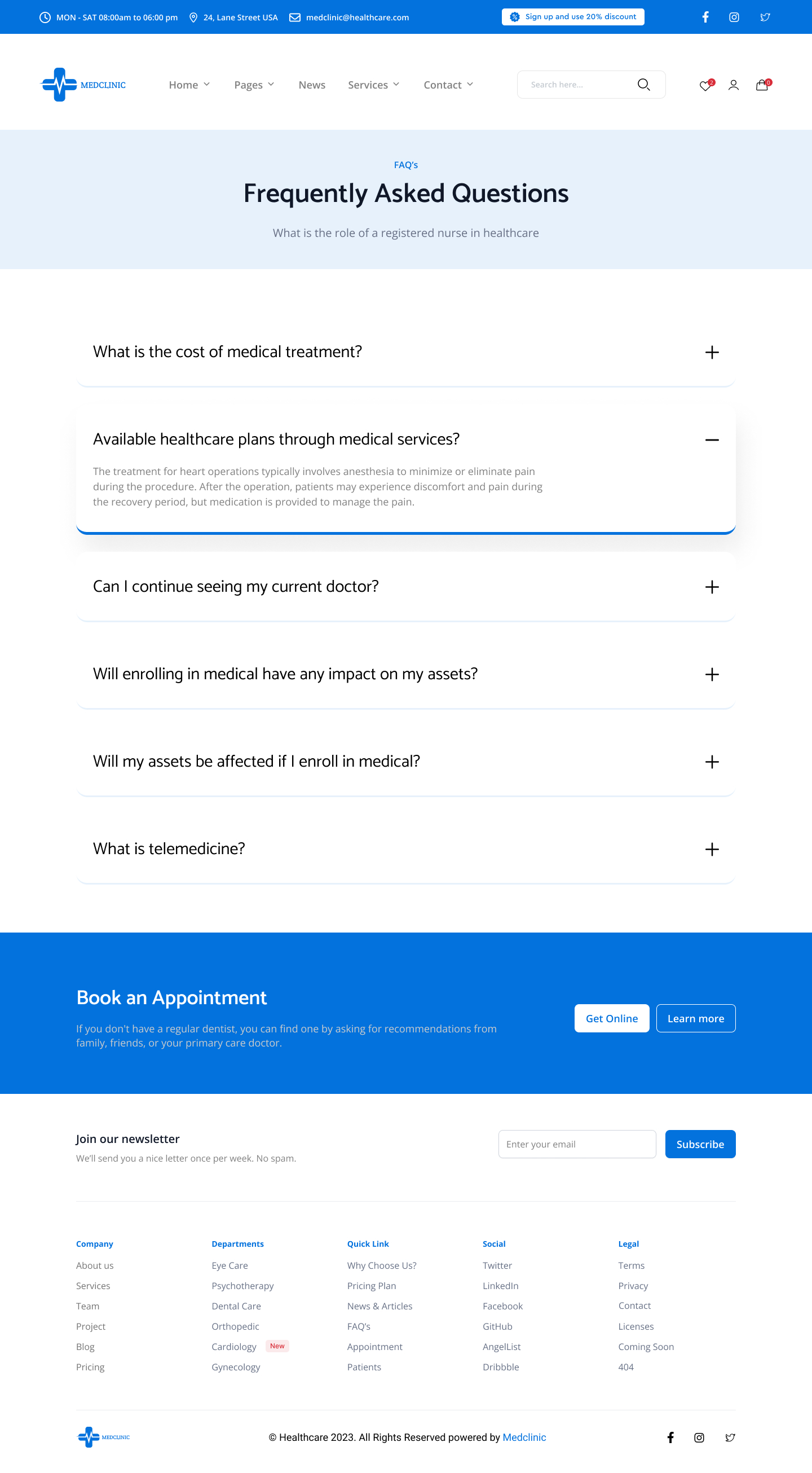 MedClinic - Doctor, Healthcare and Medical Figma Design Template by ...