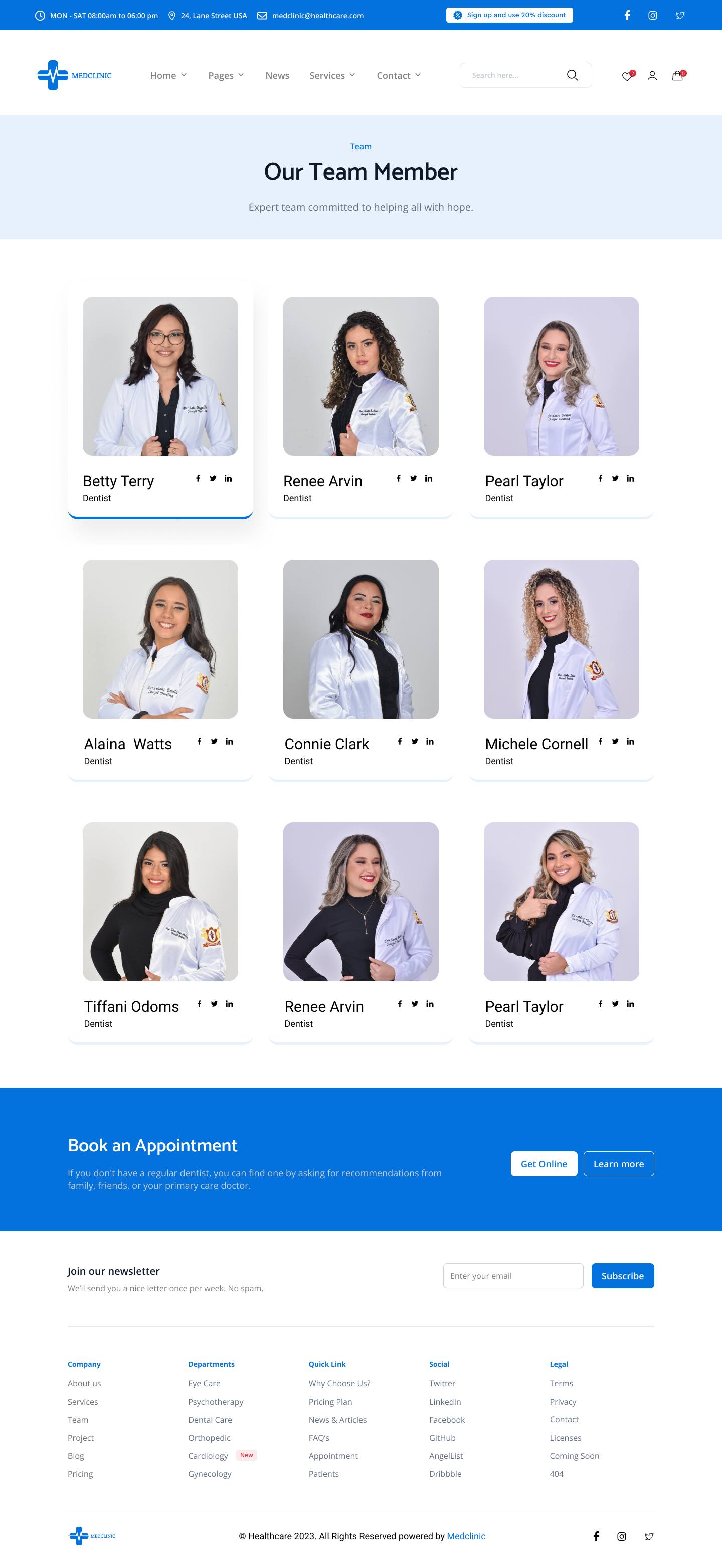 MedClinic - Doctor, Healthcare and Medical Figma Design Template by ...