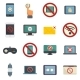 Digital Detoxing Icons Set Flat Style, Vectors | GraphicRiver