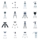 Tripod Icons Set Flat Style, Vectors | GraphicRiver