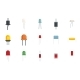 Diode Icons Set Flat Vector by Ylivdesign | GraphicRiver