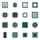 Processor Icons Set Flat Vector, Vectors | GraphicRiver