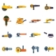 Grinding Machine Icons Set Flat Vector, Graphics | GraphicRiver