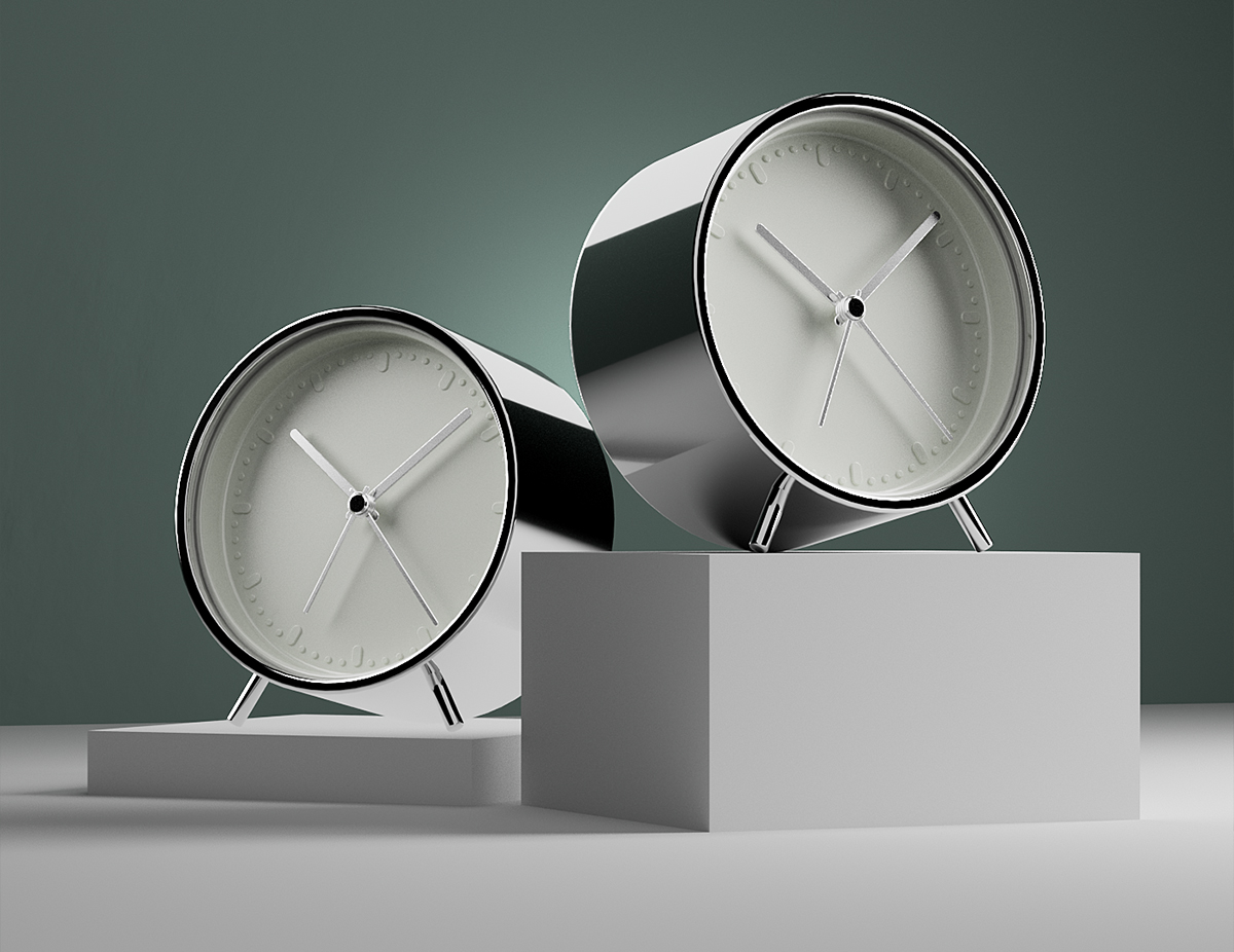 Silver Alarm Clock 3D Model for Element 3D and Cinema 4D by Abdelrahman ...