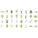 Tree Trimming Icons Set Flat Vector, Vectors | GraphicRiver