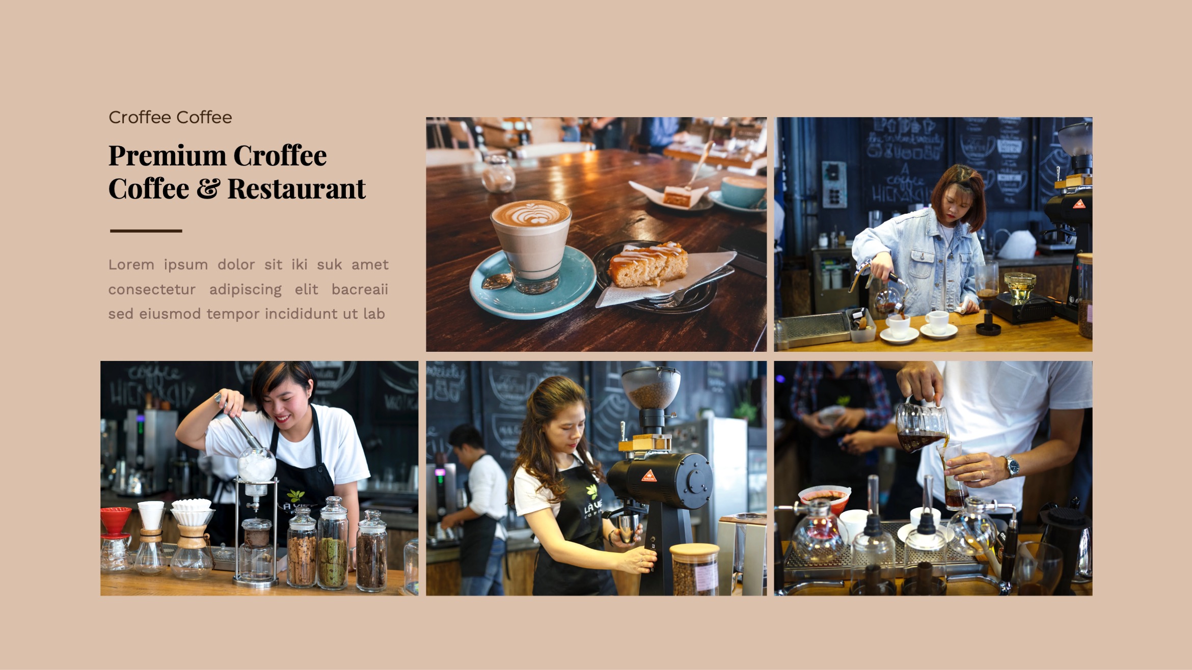 Croffee – Coffee Shop Google Slides Template, Presentation Templates