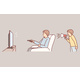 Irresponsible Father Watches Tv Ignoring Son, Vectors | GraphicRiver