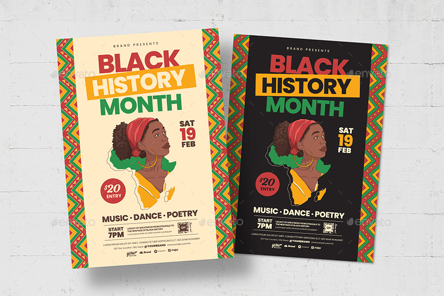 Black History Month Flyer Template, Print Templates | GraphicRiver