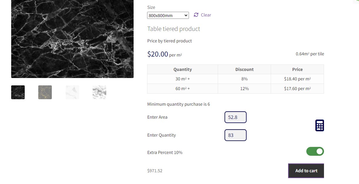 Measurement Tile Area for WooCommerce by ElephantTheme | CodeCanyon