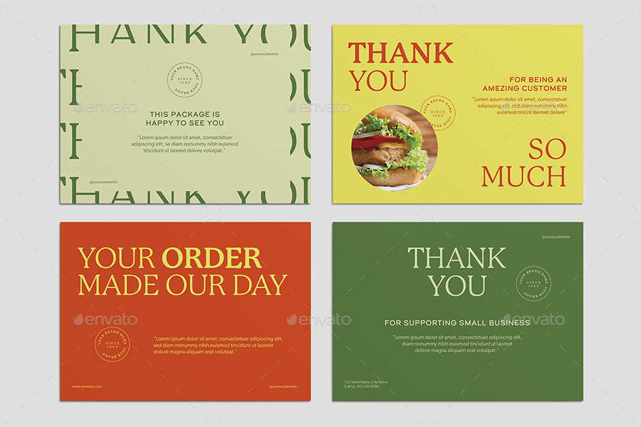 Thank You Card Template, Print Templates | GraphicRiver