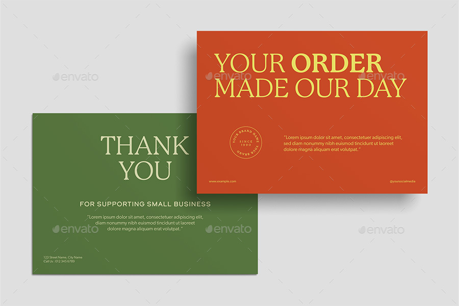 Thank You Card Template, Print Templates | GraphicRiver