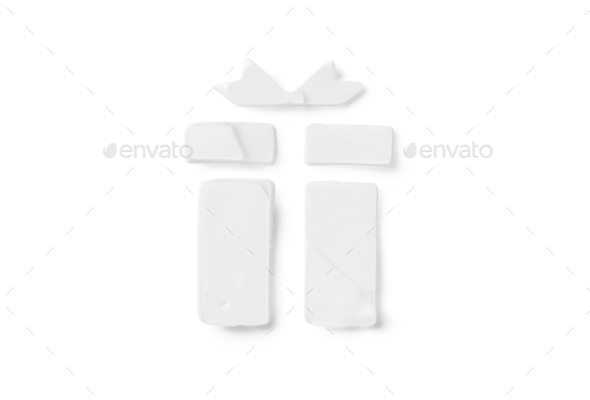 Cream moisturizer texture gift box shape isolated on white background ...