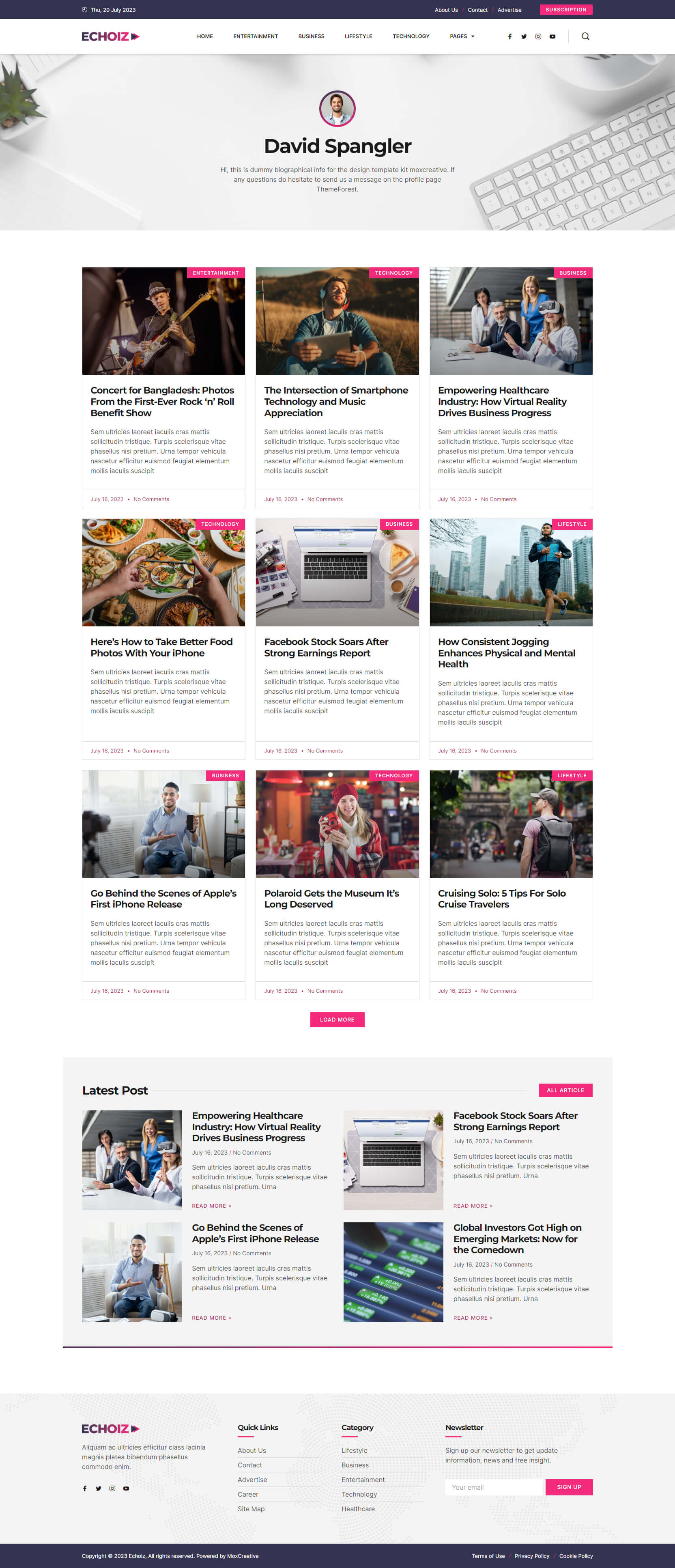 Echoiz - News & Magazine Elementor Pro Template Kit by moxcreative