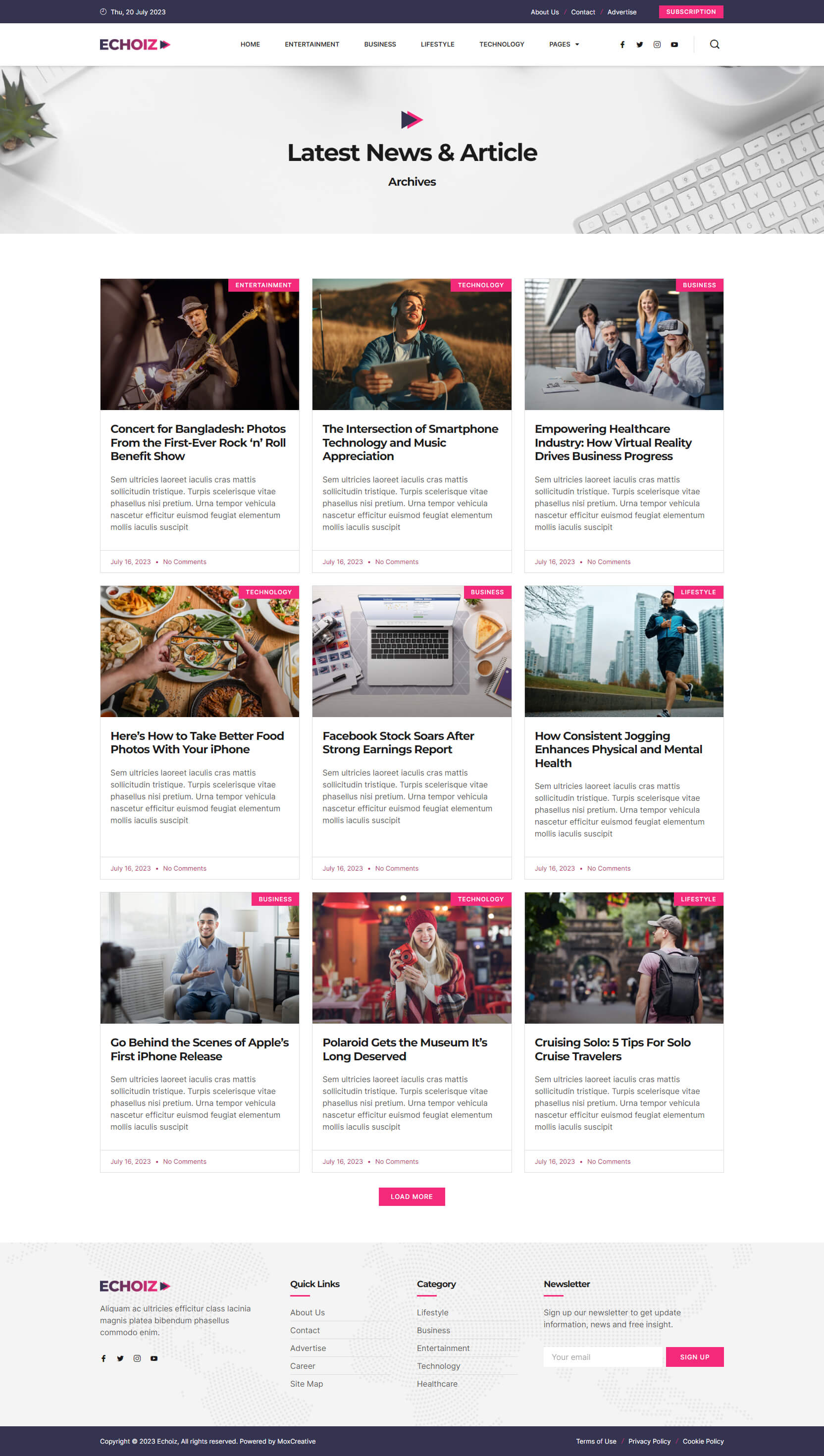 Echoiz - News & Magazine Elementor Pro Template Kit by moxcreative