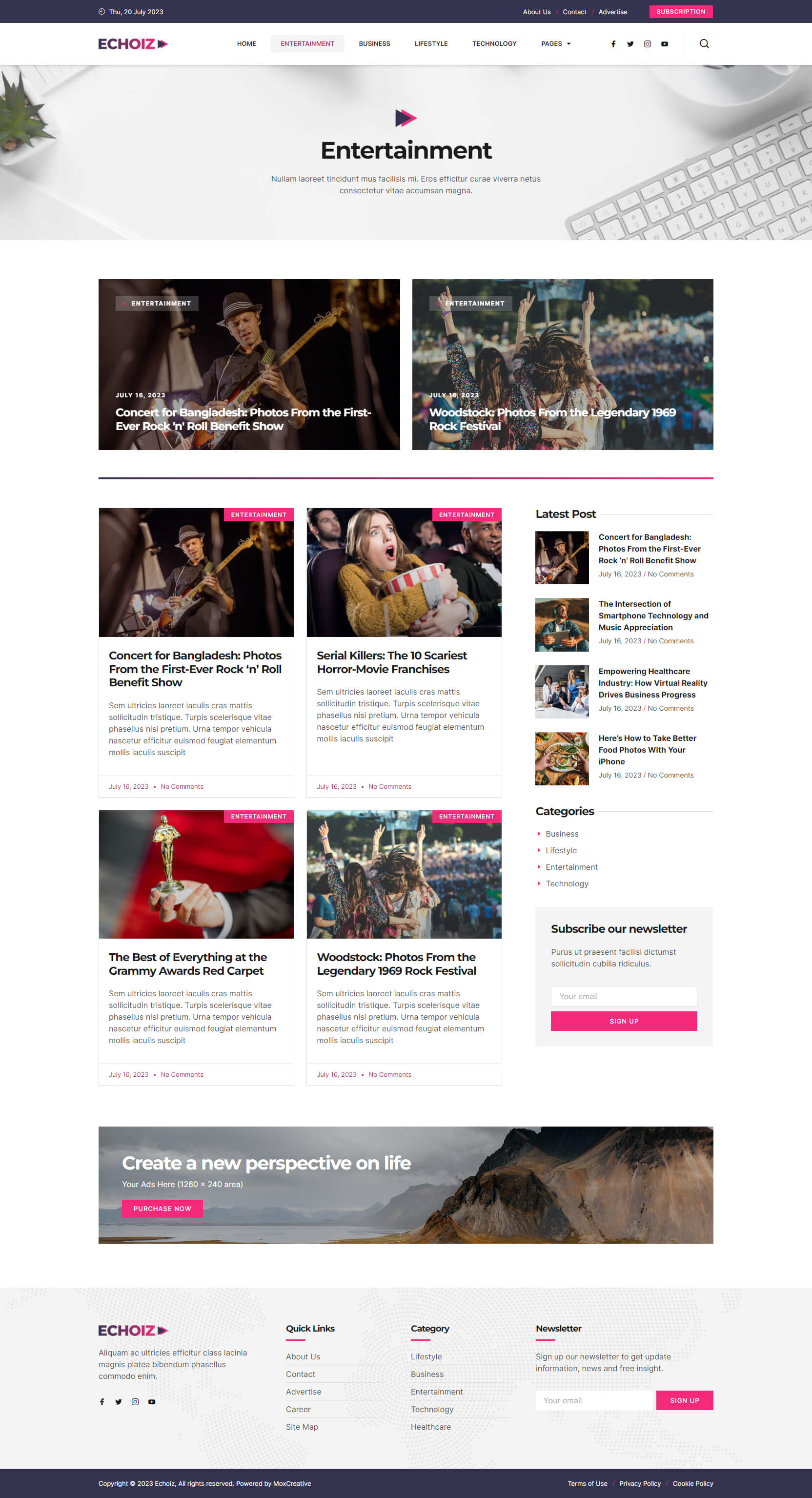Echoiz - News & Magazine Elementor Pro Template Kit by moxcreative