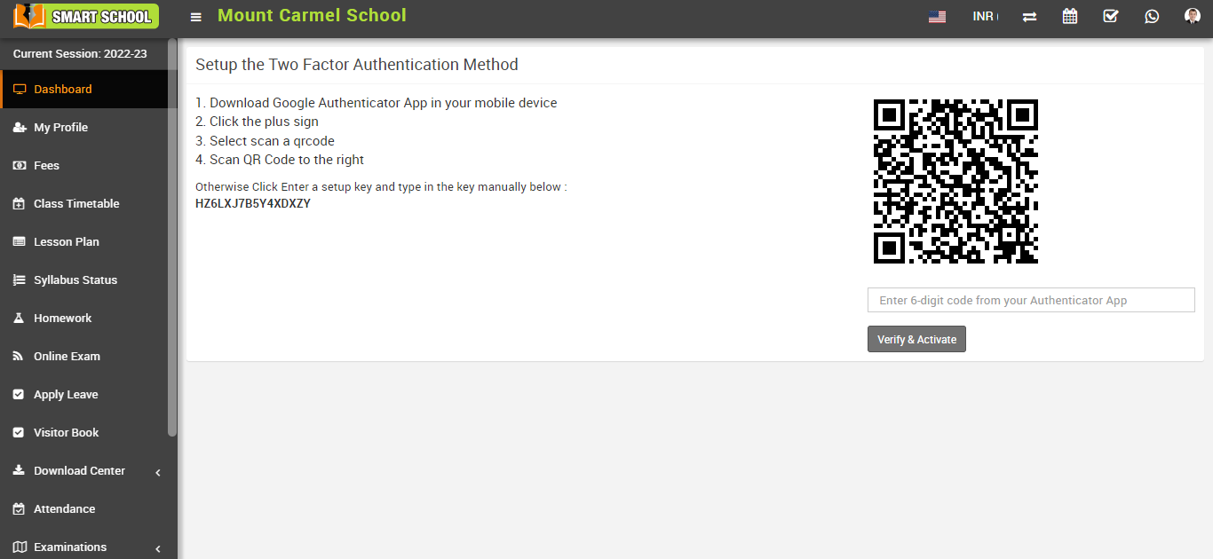 Smart School Two Factor Authentication By Qdocs Codecanyon