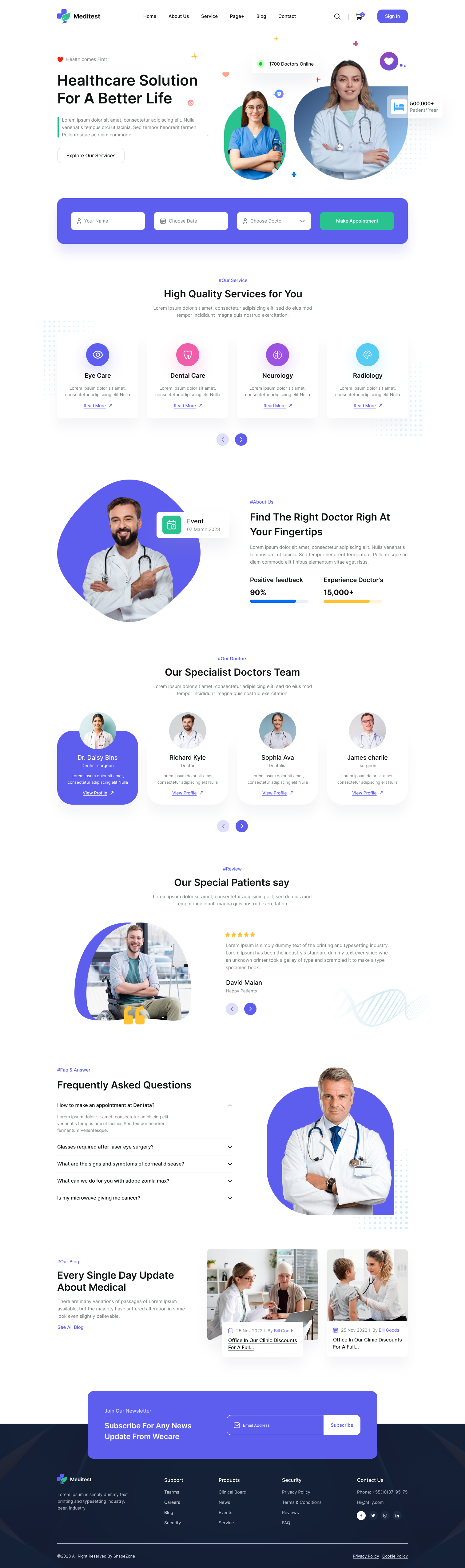 Meditest - Medical & Health Figma Template by ShapeZone | ThemeForest