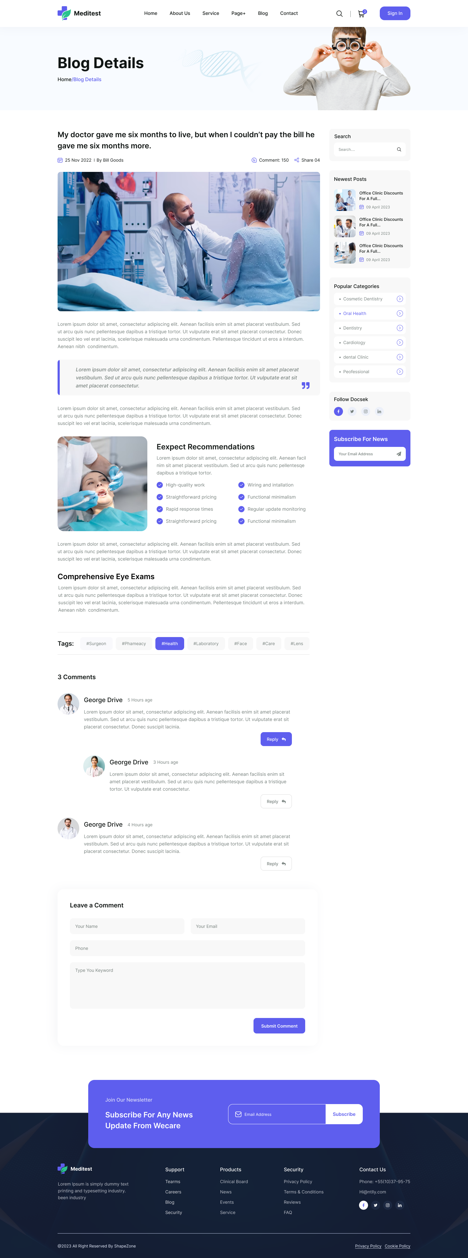 Meditest - Medical & Health Figma Template by ShapeZone | ThemeForest