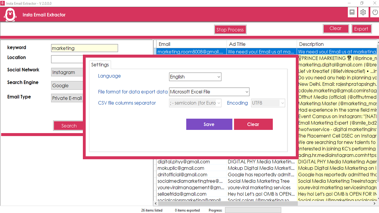 instagram email extractor and scraper by bhansalisoft | CodeCanyon