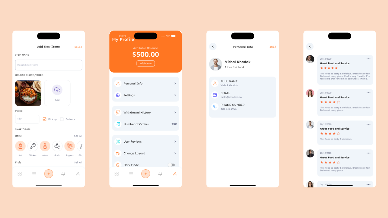 Multiple Restaurant Chef App - Flutter Mobile App Template by brixetechnology