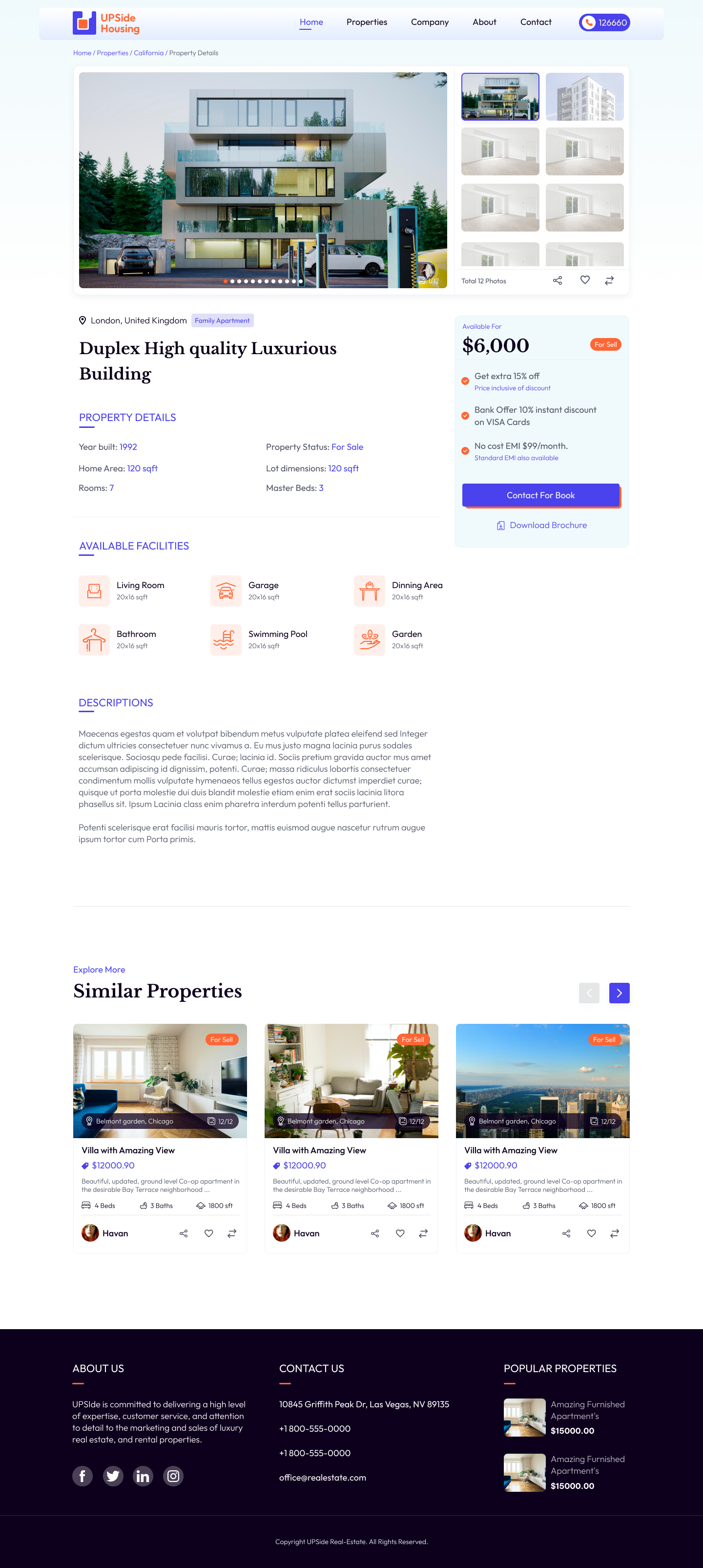 UPSide Real Estate Figma web template by Kickups | ThemeForest