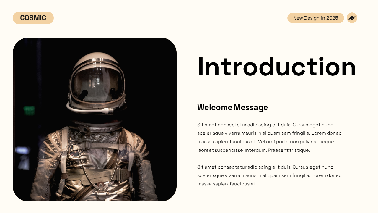 Cosmic - Creative Astronaut Presentation Template, Presentation Templates