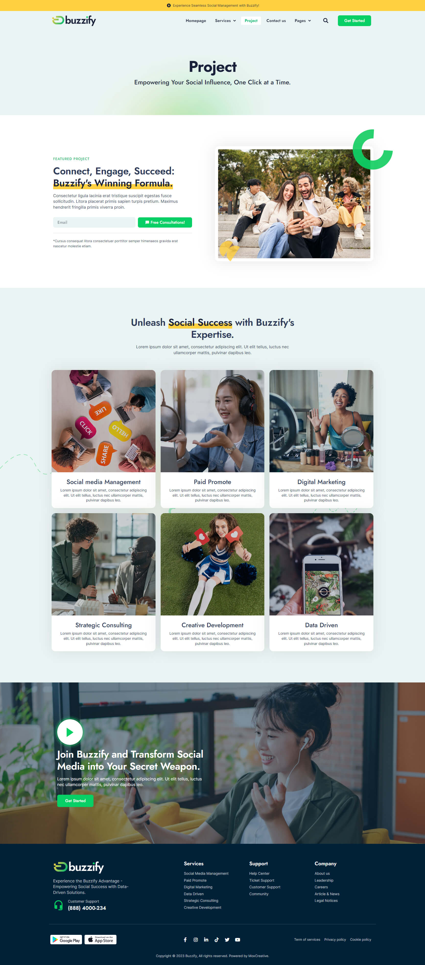 Buzzify - Social Media Marketing Agency Elementor Template Kit by moxcreative