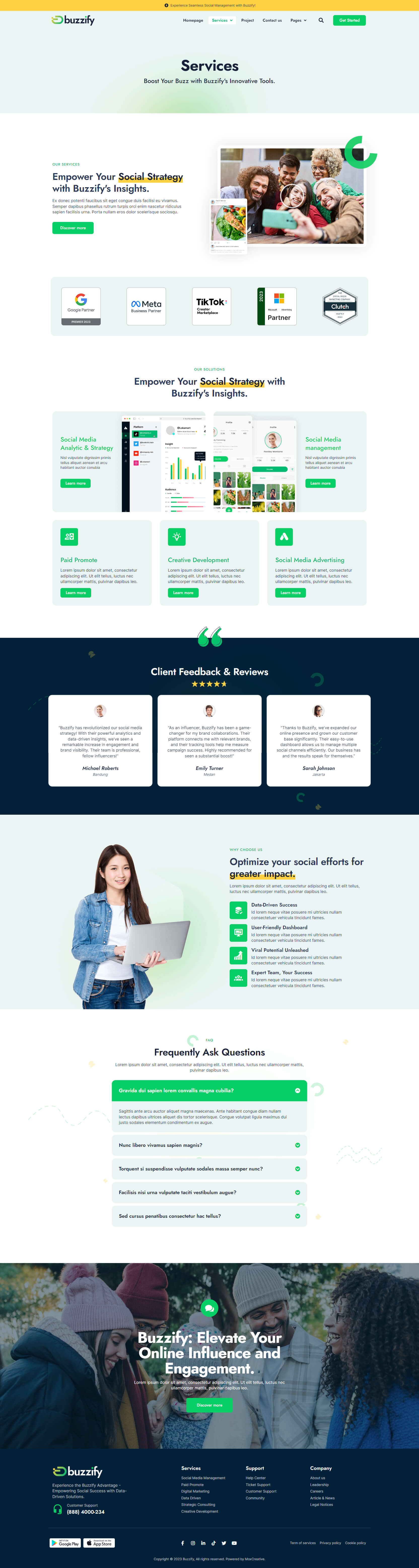 Buzzify - Social Media Marketing Agency Elementor Template Kit by moxcreative