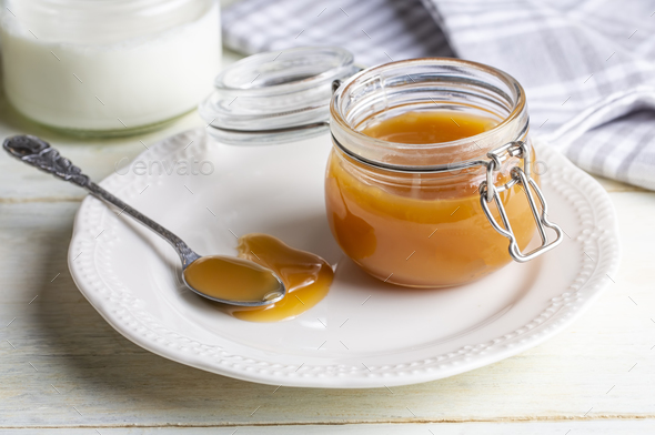 Spicy milk jam for healthy breakfast (Turkish name; sut receli) Stock ...