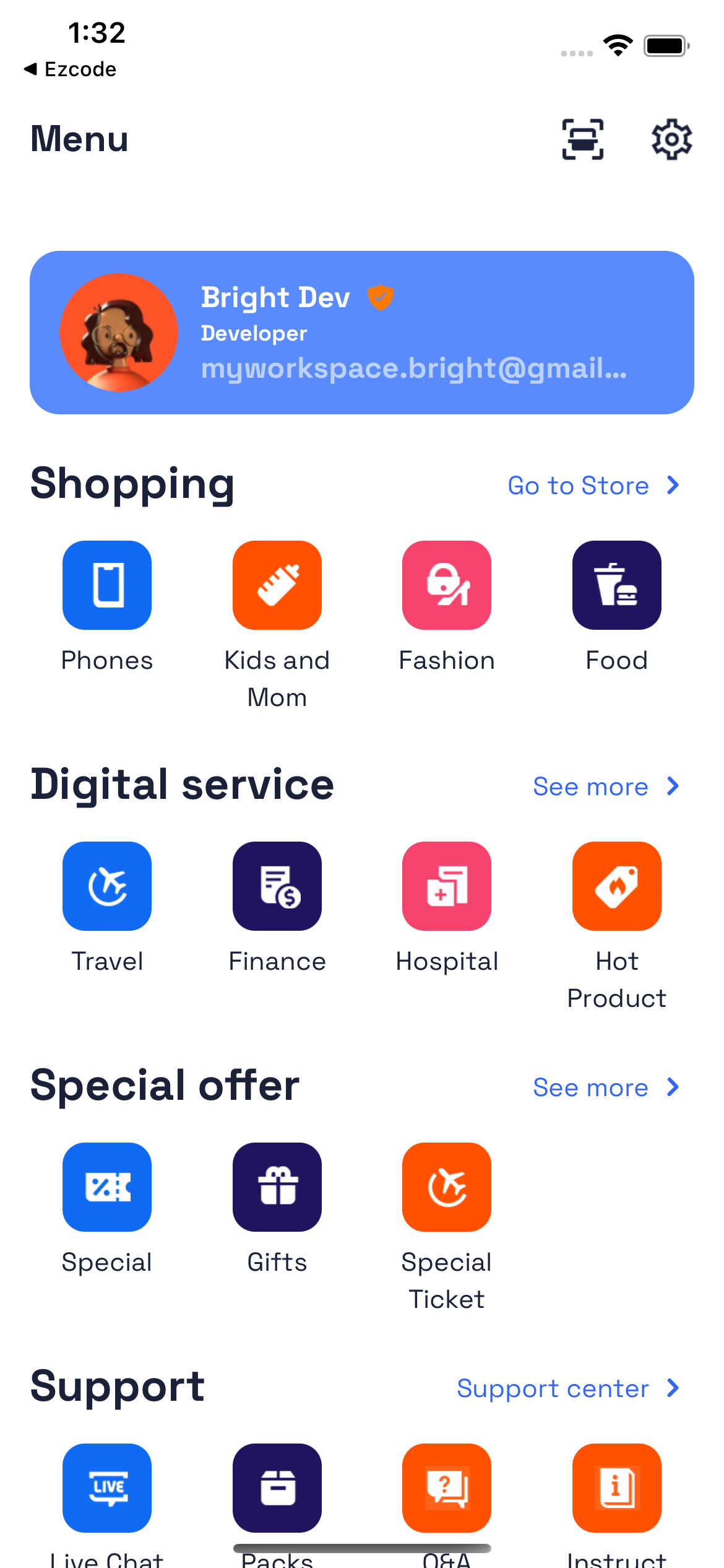 Ezcode-Menu-Slide Bar React Native Template by BrightTeam | CodeCanyon