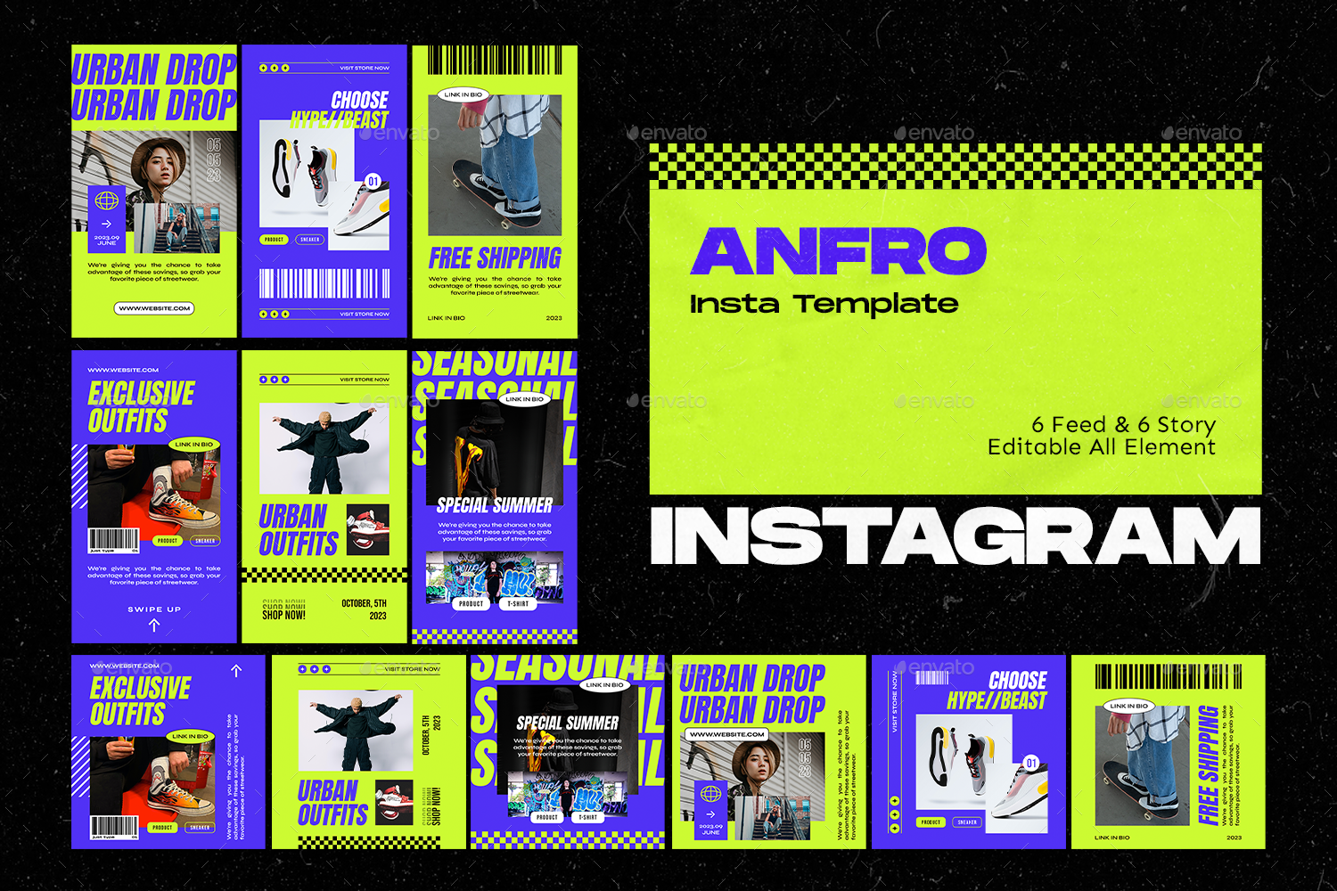 Anfro Fashion Instagram Template, Web Elements | GraphicRiver