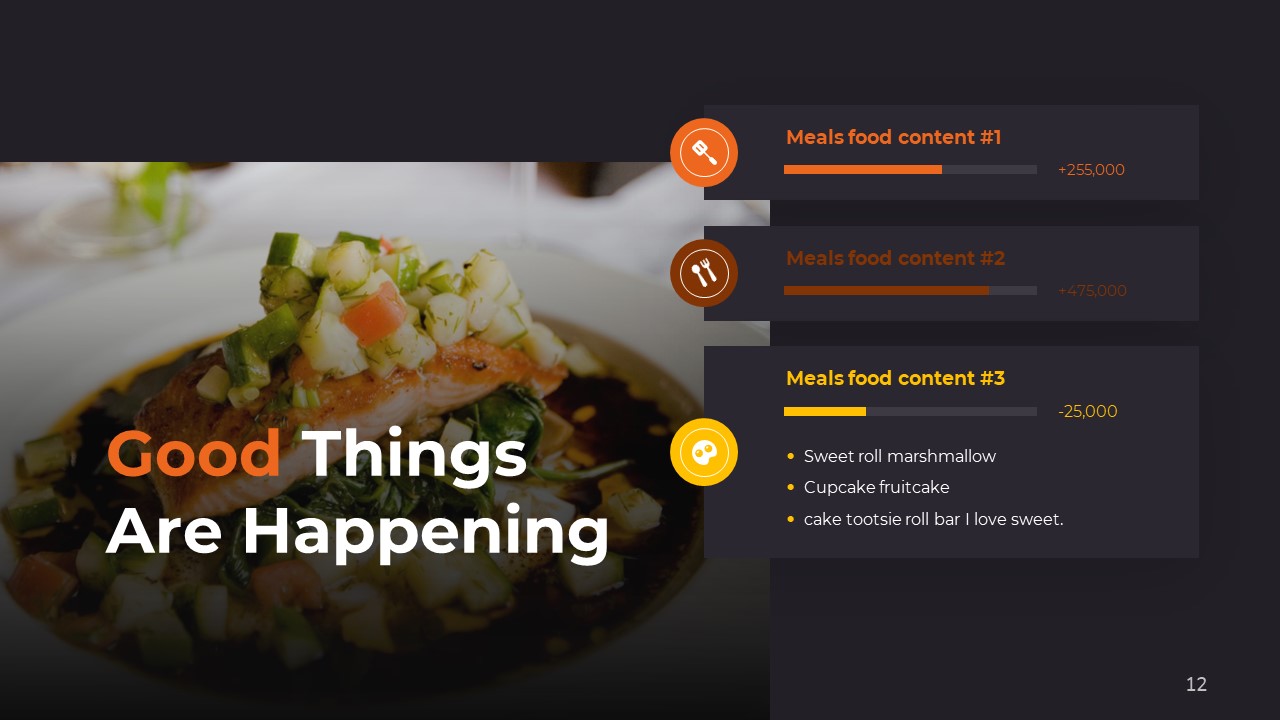 Meals Food Presentation PowerPoint Template, Presentation Templates