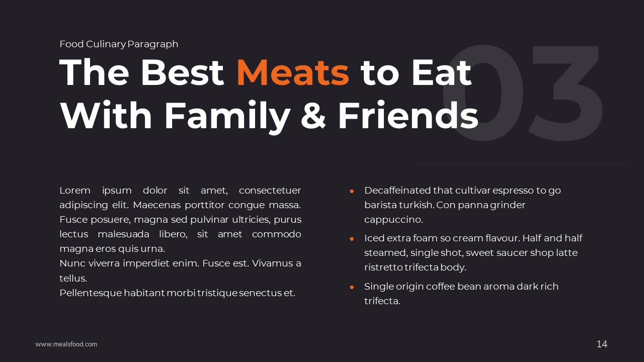 Meals Food Presentation PowerPoint Template, Presentation Templates