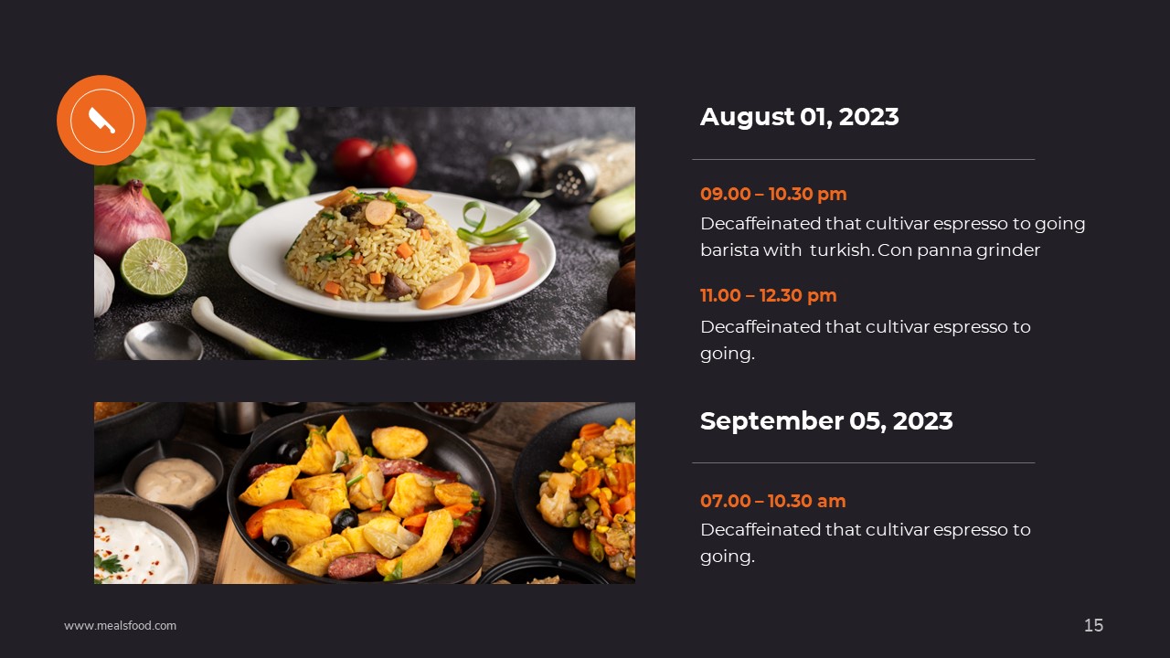 Meals Food Presentation PowerPoint Template, Presentation Templates
