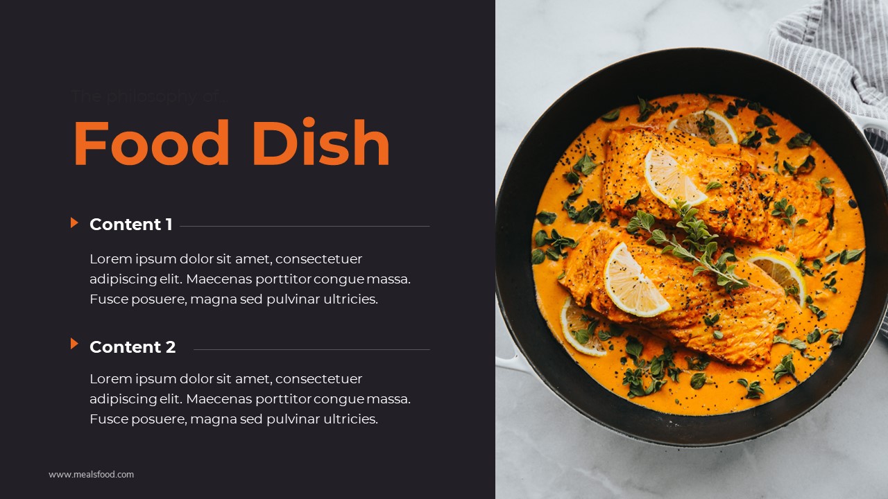 Meals Food Presentation PowerPoint Template, Presentation Templates