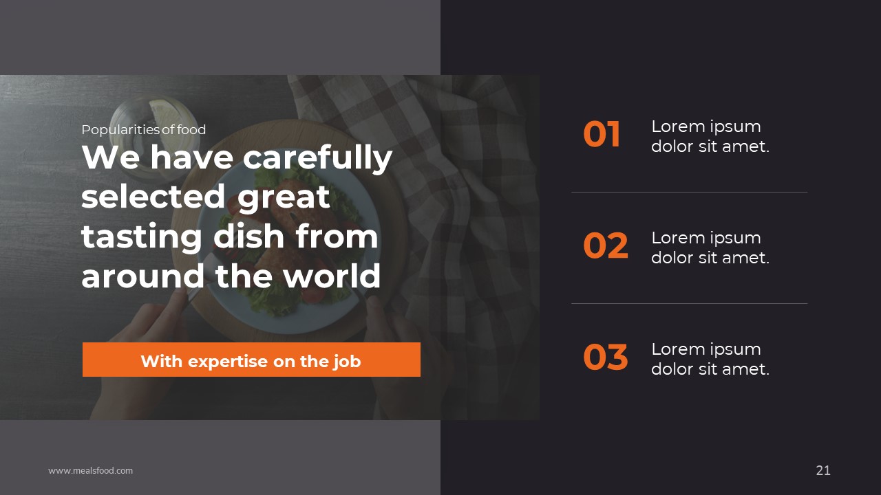 Meals Food Presentation PowerPoint Template, Presentation Templates