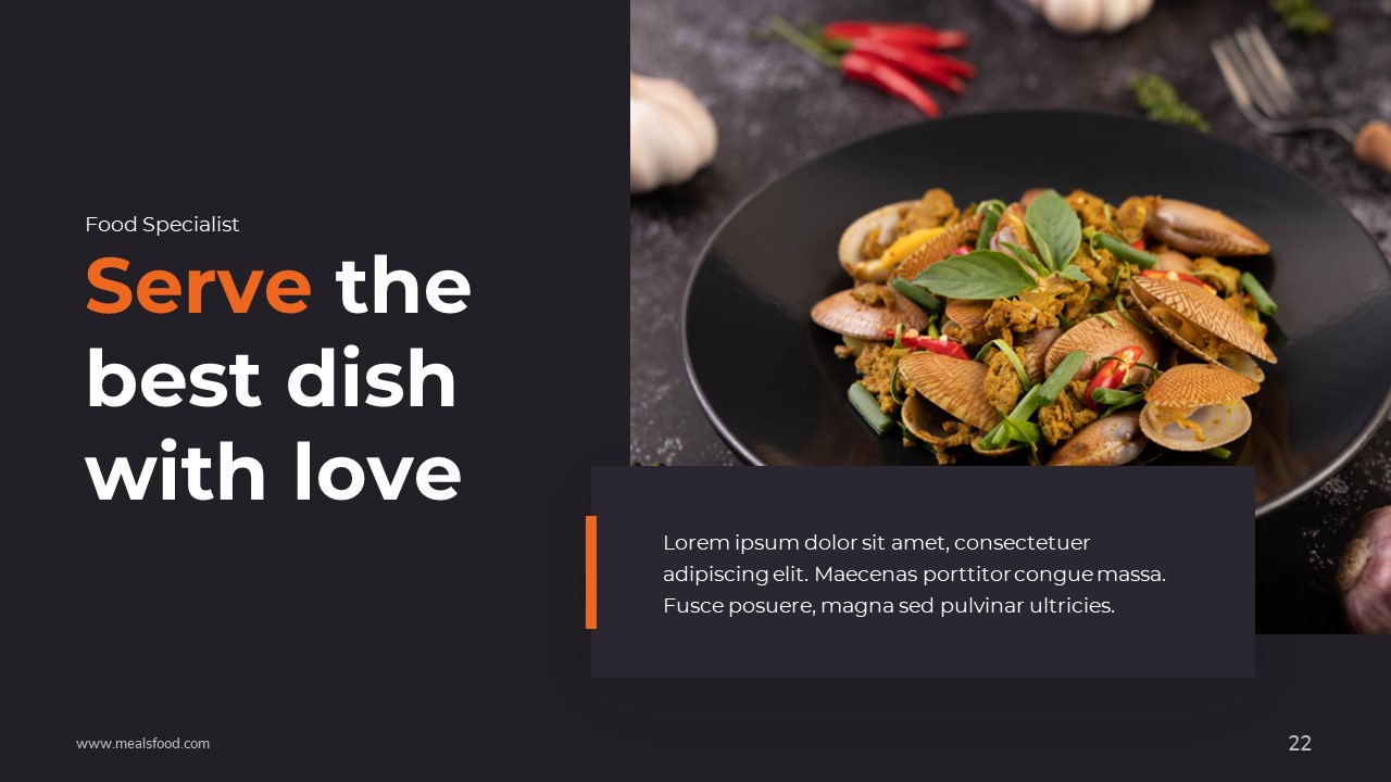 Meals Food Presentation PowerPoint Template, Presentation Templates