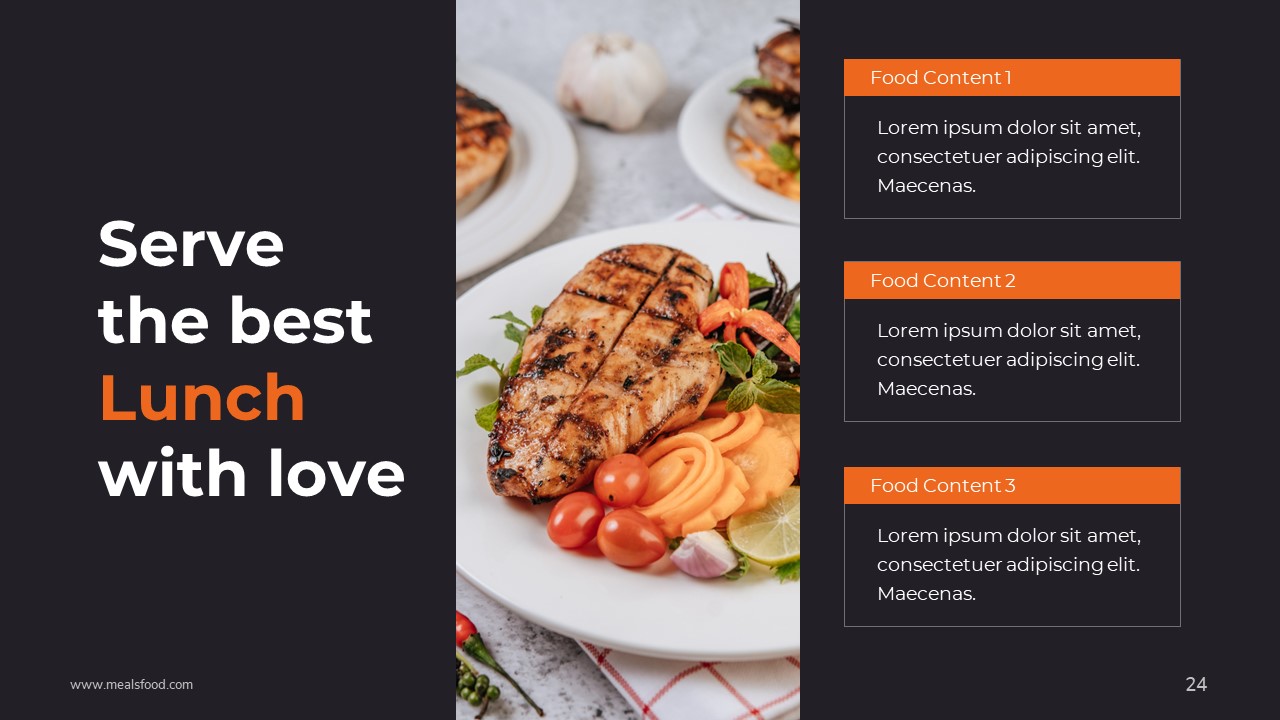 Meals Food Presentation PowerPoint Template, Presentation Templates