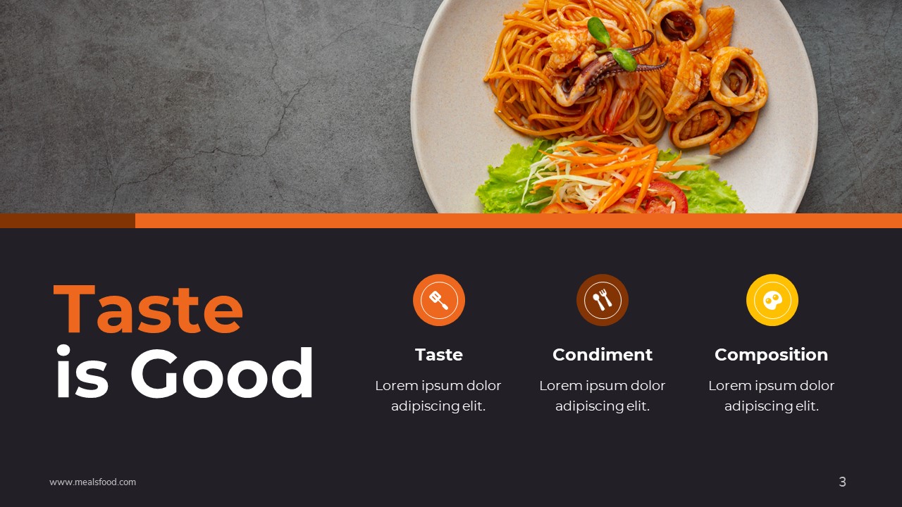 Meals Food Presentation PowerPoint Template, Presentation Templates