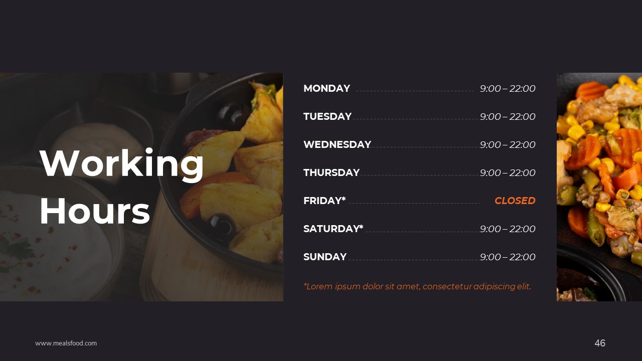 Meals Food Presentation PowerPoint Template, Presentation Templates