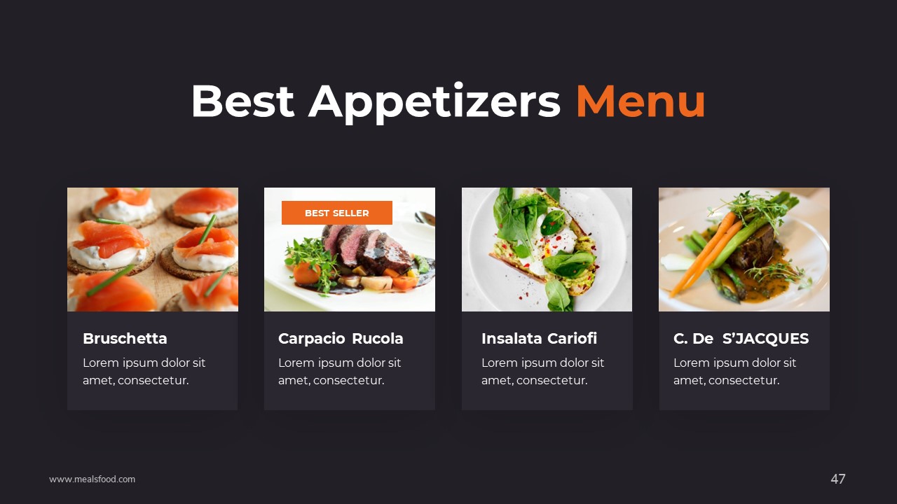 Meals Food Presentation PowerPoint Template, Presentation Templates