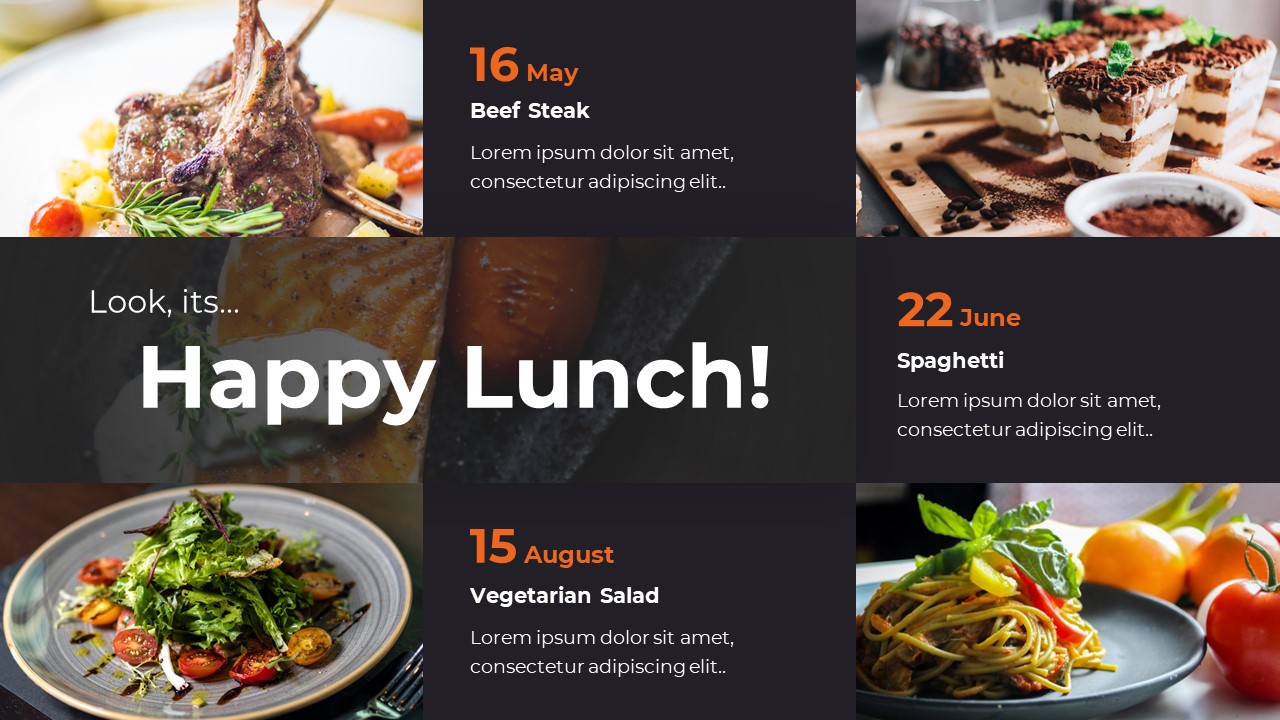Meals Food Presentation PowerPoint Template, Presentation Templates