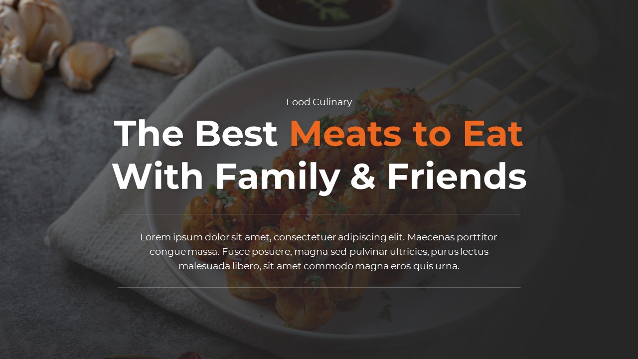 Meals Food Presentation PowerPoint Template, Presentation Templates