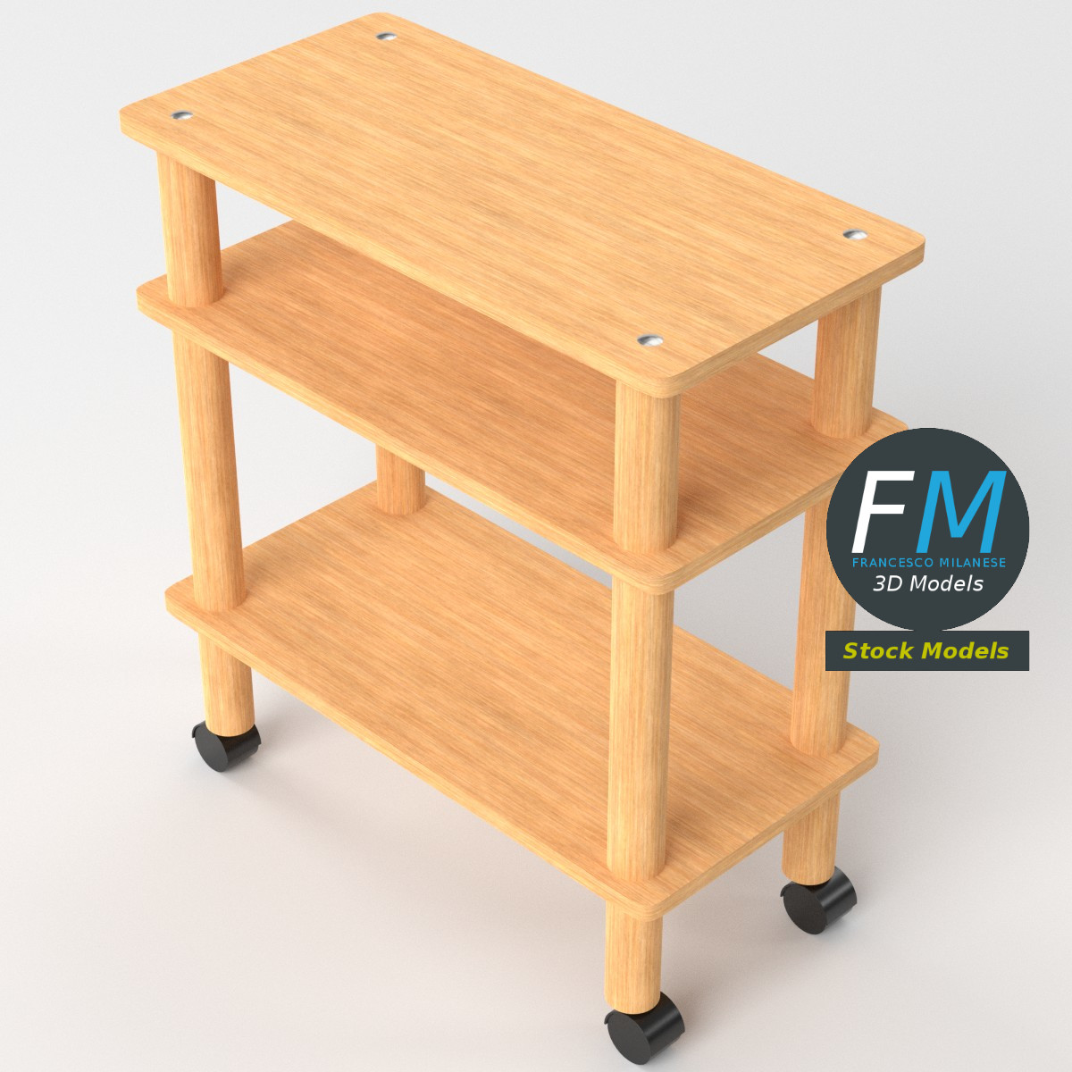 Wooden utility cart by FrancescoMilanese85 | 3DOcean