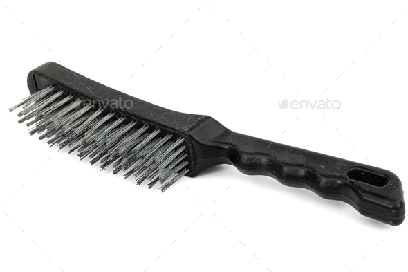 Steel wire brush with handle for cleaning and polishing hard or metal ...