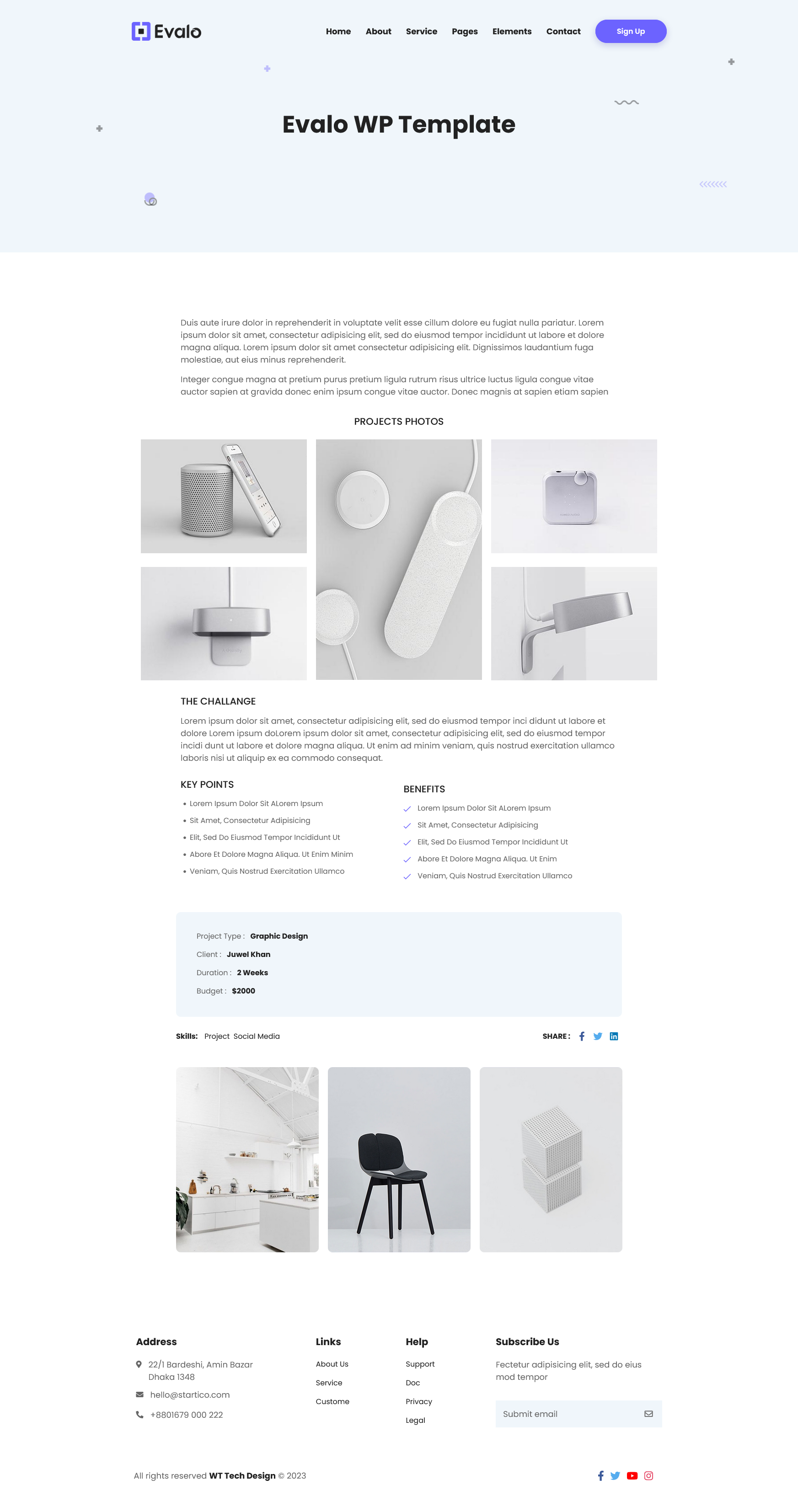 Evalo - Minimal SaaS Startup & Agency WordPress Theme by wttechdesign