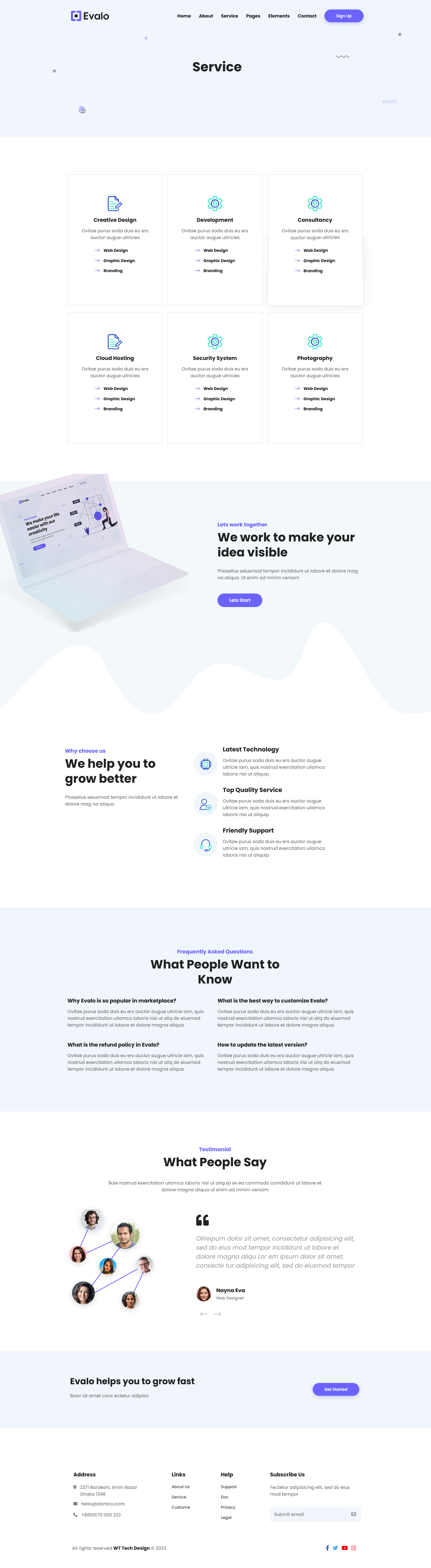 Evalo - Minimal SaaS Startup & Agency WordPress Theme by wttechdesign