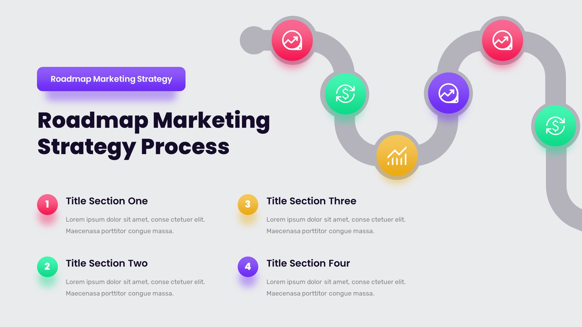 Roadmap Marketing Strategy Powerpoint Template, Presentation Templates